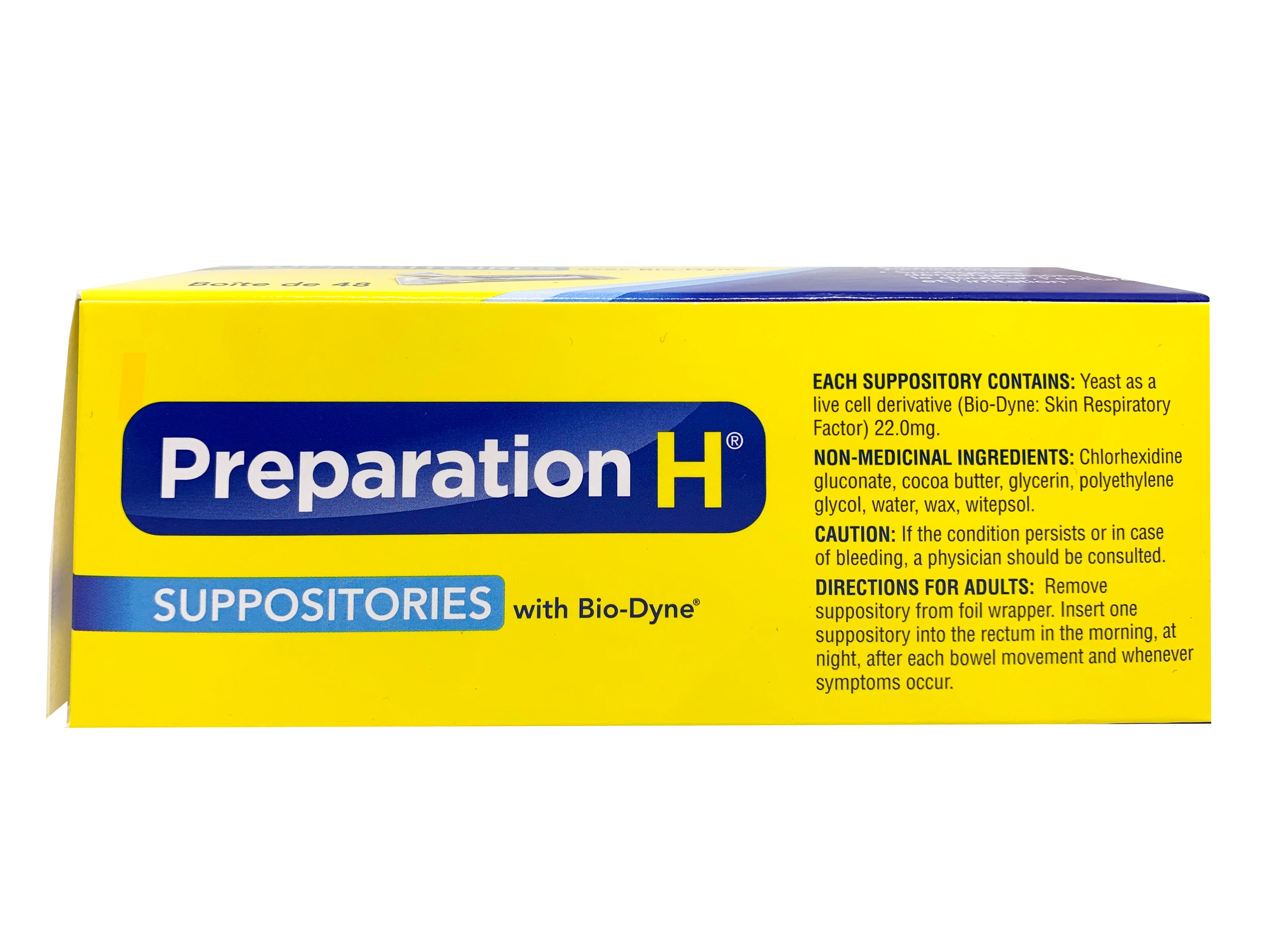 Preparation H Suppositories (With Biodyne) 48 Pack – CanOutlet.com